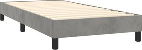 Box spring postel s matrací světle šedá 100x200 cm samet 3141467