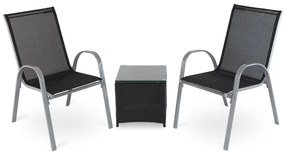 Zahradní balkonový set Celio - 2 židle, černá