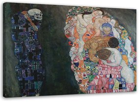 Obraz na plátně REPRODUKCE Život a smrt - Klimt, - 60x40 cm