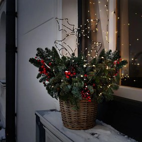 SOLIGHT LED venkovní dekorace zvonečky IP44, 100x LED, časovač, 55cm, 3x AA