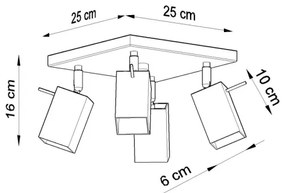 Sollux SL.0102 - Bodové svítidlo MERIDA 4 4xGU10/40W/230V černá