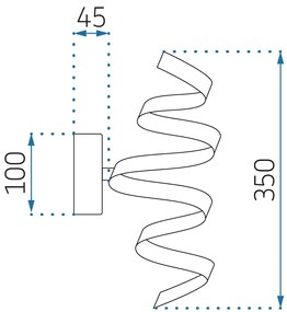 Toolight Moderní nástěnné LED svítidlo Spirála APP828-W CHROM
