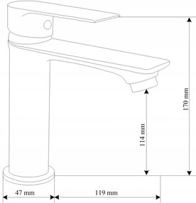 Mexen Royo - umyvadlová baterie, Grafitová,72200-66