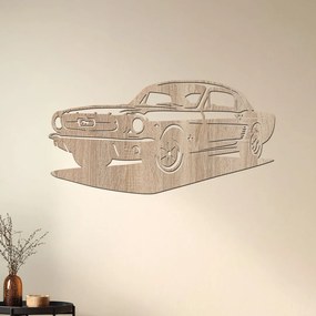 dřevo života Dřevěný obraz Ford Mustang Zvolte rozměr (cm): 80x40, Zvolte barvu dekoru: Dub Sonoma