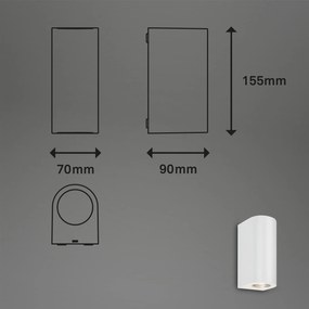BRILO 3648026 LED venkovní svítidlo, 15,5 cm, 2x GU10, 4,7 W, bílé (starý kód: BRILO 3648-026) - BRILO