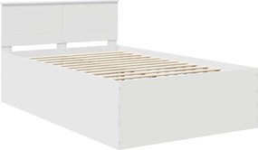 Rám postele s čelo Bílá 135 x 190 cm Kompozitní dřevo 3408585