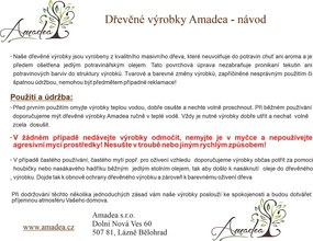 AMADEA Dřevěná miska kulatá, dělená, masivní dřevo, 20x4,5 cm