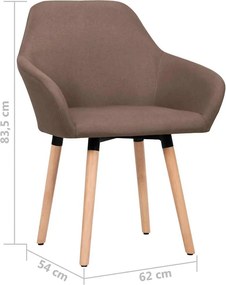 Jídelní židle 2 ks hnědé textil 283462