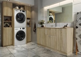 Casarredo - Komfort nábytek Koupelnová vysoká skříň OMAGH D65SL ZPR na pračku, sonoma