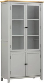 XXXLutz VITRÍNA, dub, borovice, šedá, čiré, přírodní barvy, 100/195/43 cm MID.YOU - Kredence a vitríny - 002510001901