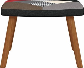 vidaXL Relaxační křeslo se stoličkou patchwork textil [328196] Barva: Černá