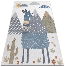 Dětský kusový koberec BONO 8275 Lama pratelný krémový světle šedý Rozměr: 180x270 cm