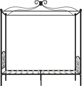 vidaXL Rám postele s nebesy kovový 100 x 200 cm [284475] Barva: Šedá