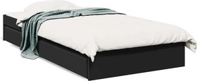 Rám postele se zásuvkami černý 75 x 190 cm kompozitní dřevo 3280714