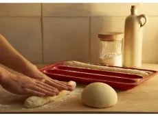 forma na pečení 2 ks tradičního středomořského chleba- ciabatty, granátová 345502