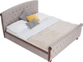 Postel s roštem, 180x200, šedohnědá Taupe Velvet látka, BARETO Kondela 0000402151