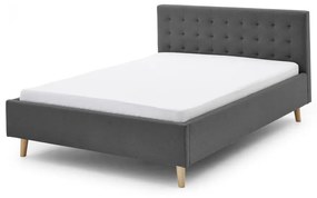 Šedá čalouněná dvoulůžková postel 140x200 cm Paros - Meise Möbel