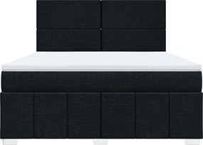 Box spring postel s matrací černá 180x200 cm textil 3294042