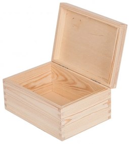 Dřevěná krabička s víkem nejen na šperky - 22 x 16 x 10,5 cm, přírodní