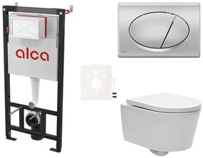 Cenově zvýhodněný závěsný WC set Alca do lehkých stěn / předstěnová montáž+ WC SAT Brevis SIKOASW3