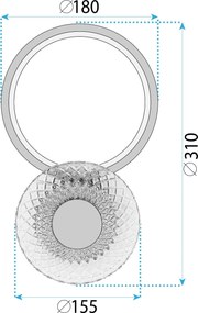 Toolight Toolight, LED nástěnné svítidlo 12W, 3000K, 500lm, LHJ071-W, zlatá matná, OSW-50054