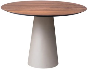 OnaDnes -20% Hnědý dubový jídelní stůl Marco Barotti 110 cm s matnou stříbrnou podnoží