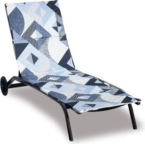 Bellatex Polstr na plážové lehátko potah na zip 55x195 cm Geometrie modrá