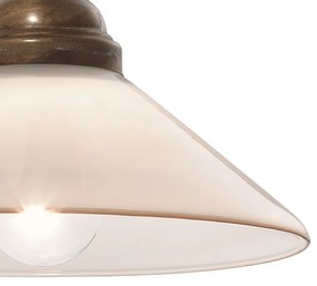 Il Fanale 081.17.OV Country, rustikální nástěnná lampa z mosazi a benátského skla, 1x10W LED E14, prům. 20cm