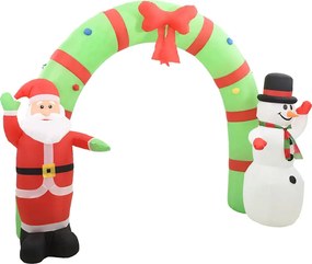 Vánoční nafukovací Santa a sněhulák brána LED 300 x 90 x 223 cm 289303