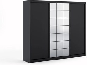 ARK Šatní skříň KOLIN, Černá 250 cm