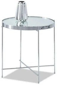 MPT Odkládací stolek Ibia S, stříbrná skleněná deska, chrom