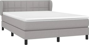 Box spring postel s matrací světle šedá 140 x 190 cm textil 3126237