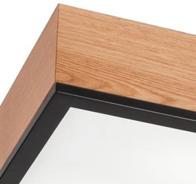 Stropní svítidlo OAK SQUARE 2xE27/15W/230V 31x31 cm dub/černá