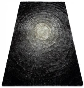 Kusový shaggy koberec FLIM 008-B2 Kruhy šedý Rozměr: 120x160 cm