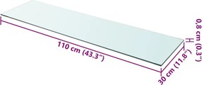 Policové desky 2 ks sklo čiré 110 x 30 cm 3051591
