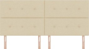 Výškově nastavitelné čelo postele s čelo Krémová 200 cm textil 3337865