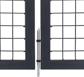 Zahradní brána se sloupky ocel 350 x 140 cm antracitová 144401