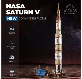 Ugears 3D dřevěné mechanické puzzle NASA, Saturn V