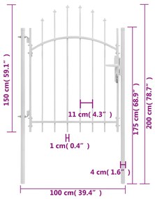 vidaXL Marketos Zahradní brána Woerden ocel 1x1,5 m Bílá
