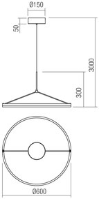 Světla a lustry REDO GROUP Redo Orbit 01-3838 LED kruhové světlo nad stůl 39W 3000K 60 cm černé