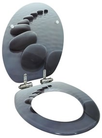 WC sedátko s funkcí pomalého sklápění MDF motiv kamenů 143928