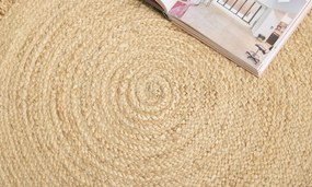 Diamond Carpets India, Ručně vázaný kusový koberec Jula J 34 Natural kruh, 80x80 (průměr) kruh, béžová, chodba / předsíň