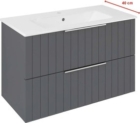 Sapho Cirasa - Umyvadlová skříňka Strip 78x54x39 cm, 2x zásuvka, carina CR792-4141S