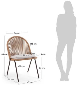 OnaDnes -20% Béžová zahradní židle Kave Home Shann s výpletem