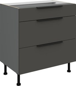 ARIA pi | dolní skříňka 80 D 3S zásuvková | 80 cm | PREMIUM BOX | antracit/šedá grafit