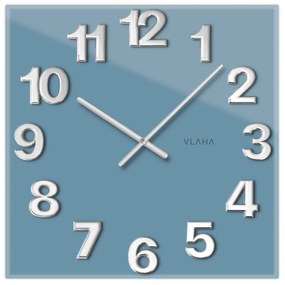 VLAHA GLASSICO Skleněné modré hodiny vyrobené v Čechách VCT1104