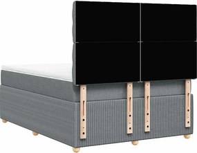 Box spring postel s matrací světle šedá 140 x 200 cm textil 3292086