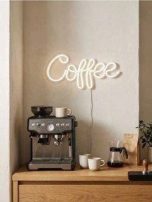 Sinsay - LED neonová lampa ve tvaru nápisu Coffee - bílá