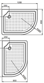 BPS-koupelny Hydromasážní box HYD-Michele 120 SA P, 120x85 pravý se saunou