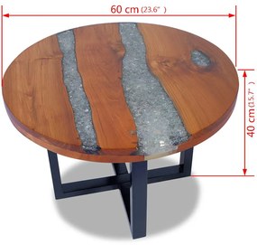 vidaXL Marketos Konferenční stolek, teak a pryskyřice 60 cm